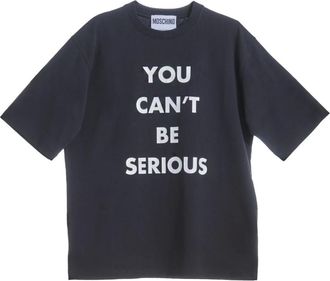 Moschino Homme, Tops, Noir, Taille: M You Cant Be Serious T-shirt