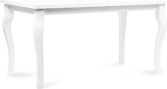 Konsimo Ausziehbarer Esstisch für das Wohnzimmer Cabio 150-190 x 80 cm, Beine aus Massivholz, Esszimmertisch Küchentisch (weiß)