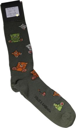 Dolce & Gabbana Homme, Sous-v&ecirc;tements, Vert, Taille: XL Gorgeous Mid Calf Socks