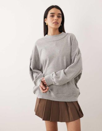 Free People Palm Springs - Rollkragenpullover in meliertem Grau