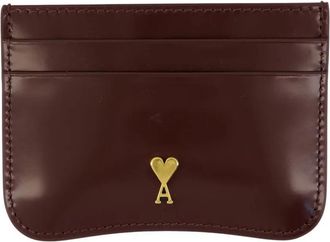 Ami Portemonnaie - Paris Paris Cardholder - Leather - Bordeaux - Gr. unisize - in Rot - für Damen