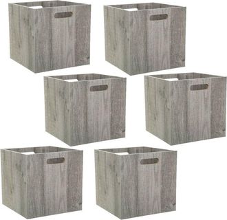 Five Lot de 6 Boîtes de rangement effet bois en MDF Mix n modul