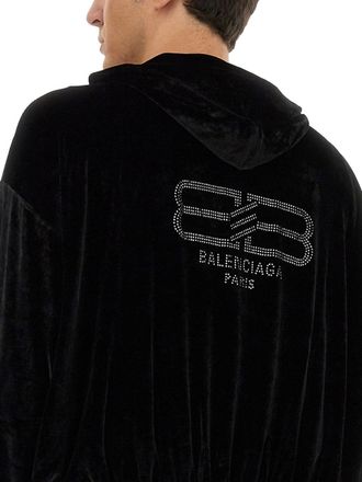 Balenciaga Velvet Viscose Sweatshirt - Black