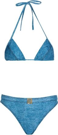 Balmain Femme, Maillots de bain, Bleu, Taille: 42 FR Maillot de bain deux pi&egrave;ces en denim