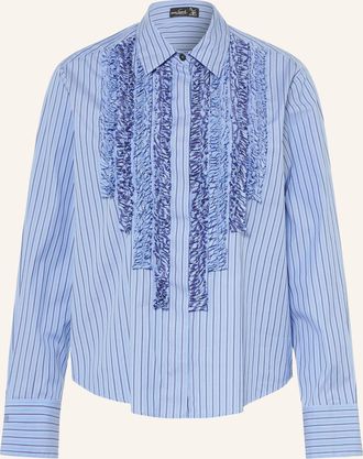 van Laack Van Laack Hemdbluse Vl-Azitan-w36fq Mit R&uuml;schen blau