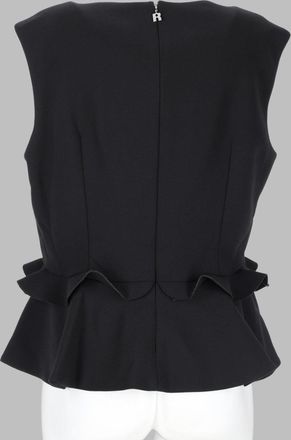 Rotate Floral Appliqu&eacute; V-Neck Blouse - Black