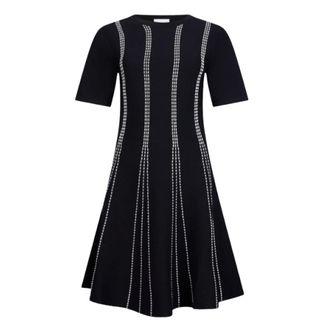 Liu Jo Femme, Robes, Bleu, Taille: 38 FR Robe Trap&egrave;ze en Maille Fine