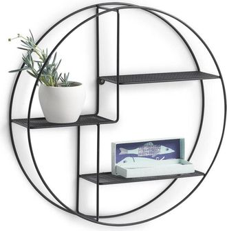 ZELLER tagère murale ronde en métal, ø 55 x 12 cm