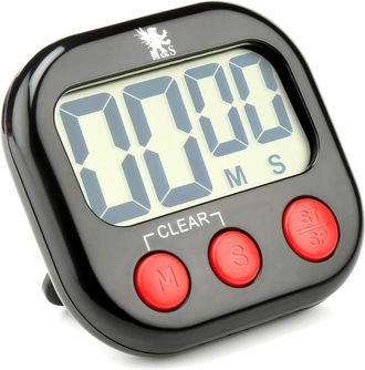 Head & Shoulders Digital Timer - Stoppuhr & K&uuml;chentimer mit Gro&szlig;er LCD-Anzeige - K&uuml;chenwecker Magnetisch mit Lautem Alarm - Kurzzeitwecker & Eieruhr Inklusive AAA-Batt