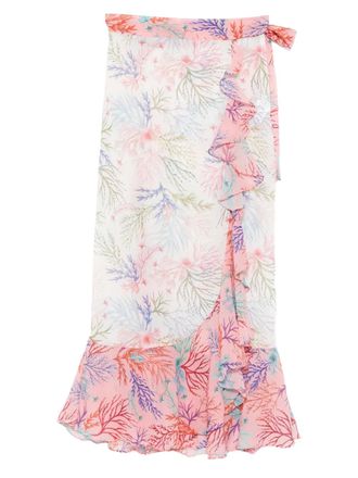 PatBo ruffled seaweed sarong - Wei&szlig;