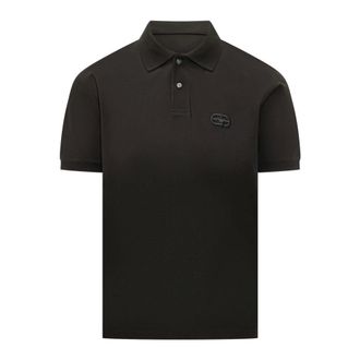 Emporio Armani Homme, Tops, Noir, Taille: L Polo en jersey de coton et &eacute;lasthanne
