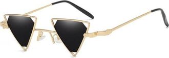 Generic Lunettes de soleil Triangle personnalit&eacute; femme f&ecirc;te lunettes de soleil dr&ocirc;les(Gold)