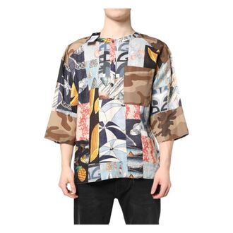 Dolce & Gabbana Patchwork Kurzarm Casual Hemd - - Shirts - Herren - Mehrfarbig - M