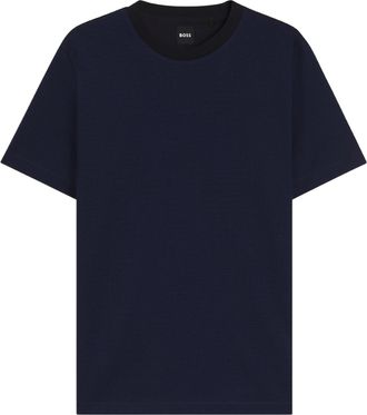 HUGO BOSS C-Thompson T-Shirt f&uuml;r Herren, Gerippter Kragen (Dunkelblau)