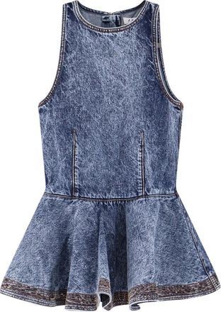 Alaia Femme, Tops, Bleu, Taille: 38 FR Peplum Denim Top