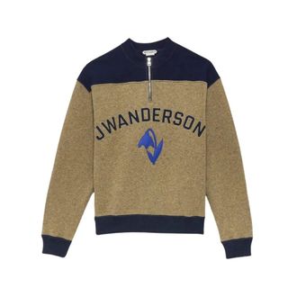 J.W.Anderson SweaT-shirt z haftem logo - Homme - Sweatshirts et sweats &agrave; capuche - Bleu - Taille: XL