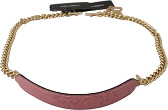 Dolce & Gabbana en cuir rose en cuir or accessoire &eacute;paule