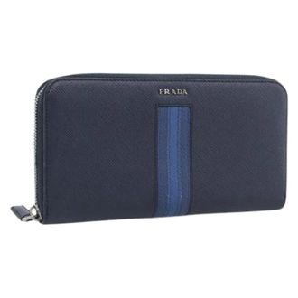 Prada Portefeuille Long Pre-owned - Femme - Pre-owned - Bleu - Taille: ONE Size