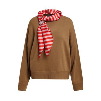 Essentiel Kurtis Pullover mit Schal - - Knitwear - Damen - Braun - XS