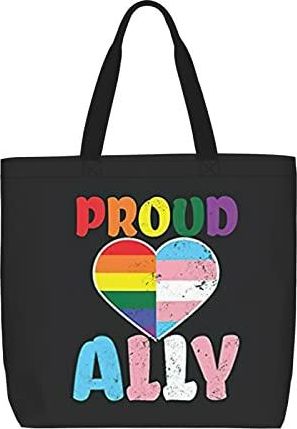 Generic Sac Fourre-Tout Mois Des Fiert&eacute;s Lgbtq+ Alli&eacute;(E) Sac Fourre Tout Femme Lavables R&eacute;utilisable Sacs &Agrave; Main, Pour Voyage, &Eacute;cole, Filles, Burea