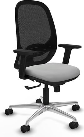 Piqueras y Crespo Cilanco B&uuml;rostuhl mit 2D-Armen, h&ouml;henverstellbare Lendenwirbelst&uuml;tze, ausgestattet mit 3 Positionen und Schneideschaum, Schwarz/Hellgrau