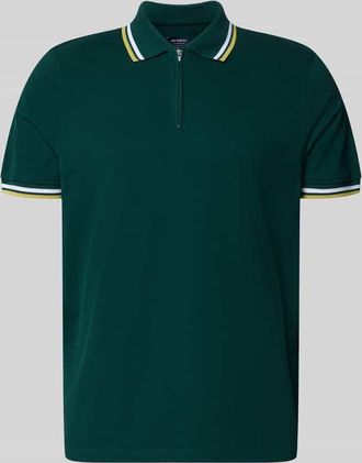 Mc Neal Slim Fit Poloshirt mit Kontraststreifen und Rei&szlig;verschluss