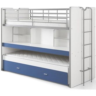 M&S Collection M&s - Lits superpos&eacute;s 3 couchages 90x200 cm blanc et bleu - assia