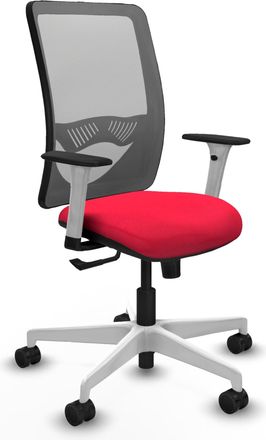 Piqueras y Crespo Roter Schreibtischstuhl Zulema mit wei&szlig;en und schwarzen Armlehnen, h&ouml;henverstellbare Lendenwirbelst&uuml;tze, ausgestattet mit 3 Positionen und Schneidscha