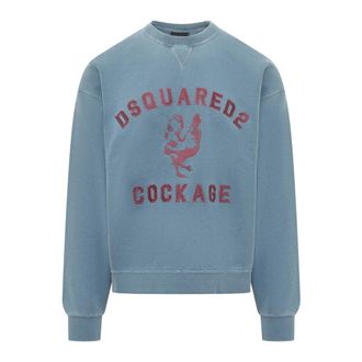 Dsquared2 Short Wide Crewneck - - Sweatshirts & Hoodies - Herren - Blau - M