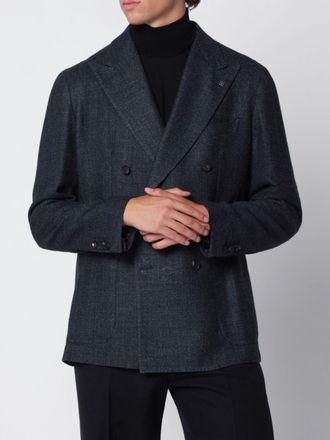 Tagliatore Zweireihiger Blazer aus Schurwolle und Seide mit steigendem Revers