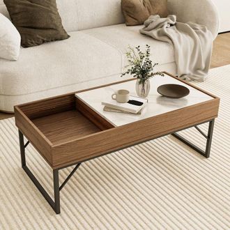 Vicco Table basse Lunero, Noyer, 105x50cm