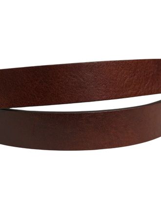 Dolce & Gabbana Brown Leather Logo Metal Buckle Men Belt Calf