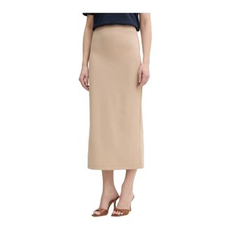 Max Mara Gerader Midi-Rock mit elastischem Bund - - Skirts - Damen - Beige - S