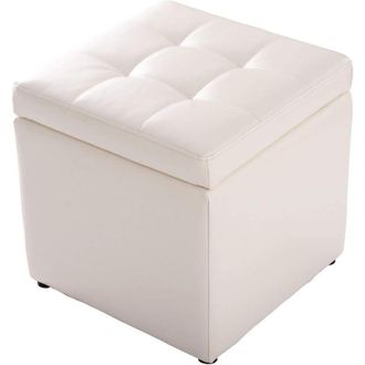 Costway Sitzhocker mit Stauraum, Sitzw&uuml;rfel aus Kunstleder, Sitzbox belastbar bis 300kg, Polsterhocker mit Deckel, Aufbewahrungsbox 40x40x40cm