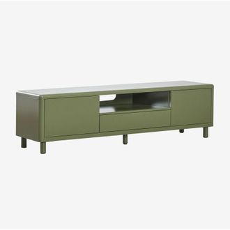 Sklum Michigan TV-St&auml;nder aus Stahl Tiefes Gr&uuml;n Olive &x2194&xFE0E 180 cm