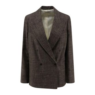 Alysi M&eacute;lange Zweireiher-Blazer - - Jackets - Damen - Braun - M