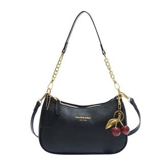 Generic Sac à bandoulière croissant en PU, petit sac chic avec pendentif cerise pour femme, usage quotidien