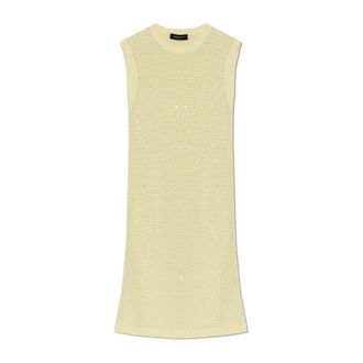 Fabiana Filippi Mini-Kleid aus Baumwollband mit Pailletten - - Dresses - Damen - Gelb - XS