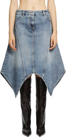 The Attico Denim Midi Skirt