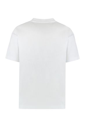 Palm Angels Mens Round Neck Cotton T-Shirt White T-Shirts And Polos