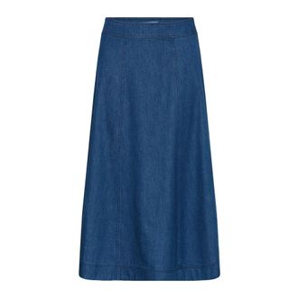 Part Two Denim Midi Rock - - Skirts - Damen - Blau - 2XL
