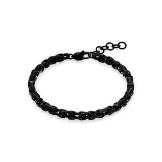 s.Oliver Herren Bracelet - Armband aus mattiertem Edelstahl - IP Schwarz - Verstellbar bis 22 cm - wasserfest & hautfreundlich