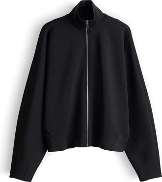 someday Damen Sweatjacke | ULARA Loose Sweatjacke aus weichem Scuba Sweat Black, 38