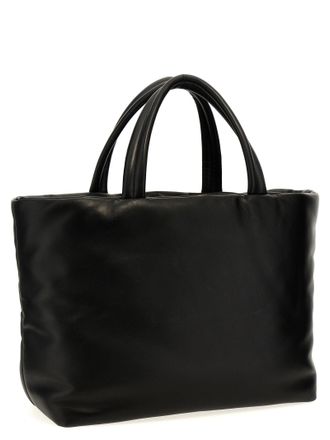 Saint Laurent Embossed-Logo Nappa Leather Tote Bag - Black