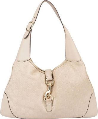 Gucci Crossbody Bags - Gucci Leather GG Monogram Jackie Handbag - Gr. unisize - in Weiß - für Damen