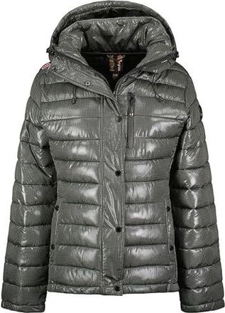 Geographical Norway Chani Lady - Parka Longue Epaisse Chaude Femme Automne Hiver - Manteau Fin Capuche Fausse Fourure - Blouson Coupe Vent - Doudoune Elegante Femmes (Noi