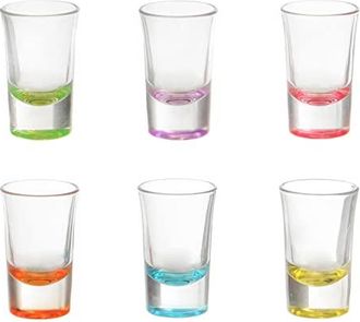 KASANOVA Kasanova Pasabahce Likörglas-Set, 6-teiliges mehrfarbiges Glas, Vielfarbig