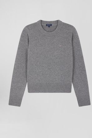 Eden Park Pull Col Rond En Laine Et Cachemire Gris Coupe Regular