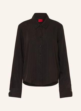 HUGO BOSS Hugo Hemdbluse Elka Mit Glitzergarn schwarz