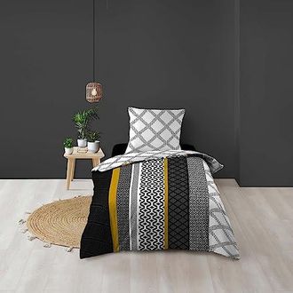 Douceur d'Intérieur Dakota 2-teiliges Bettwäscheset (140 x 200 cm), 100 Prozent Baumwolle